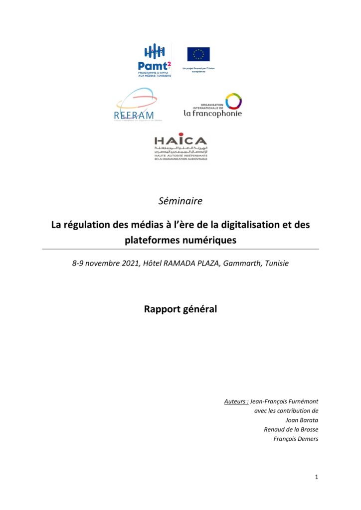 La régulation des médias à l’ère de la digitalisation et des ...